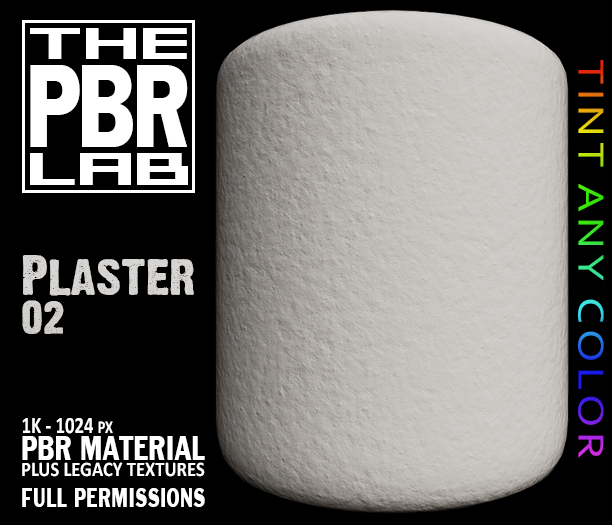 Second Life Marketplace - The PBR Lab - Plaster 02 - PBR Material & 3D Textures